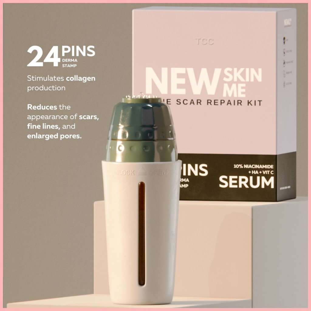 TCC New Skin New Me Acne Scar Repair Kit Derma Stamp 10% Niacinamide ...