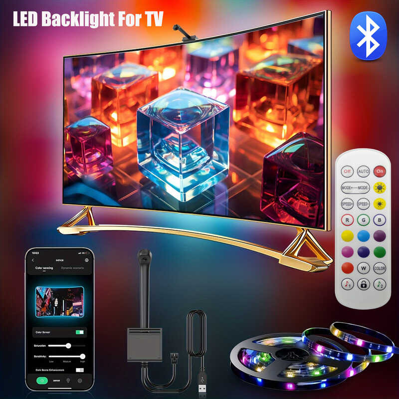LED TV Backlight Na May AR Camera Color Gamut Sensor RGBIC Music Sync ...