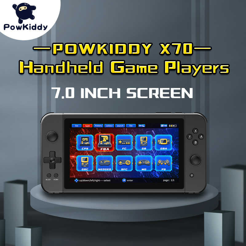 X70 POWKIDDY Handheld Console 7 Inch Video Players Ports 2 USB ...