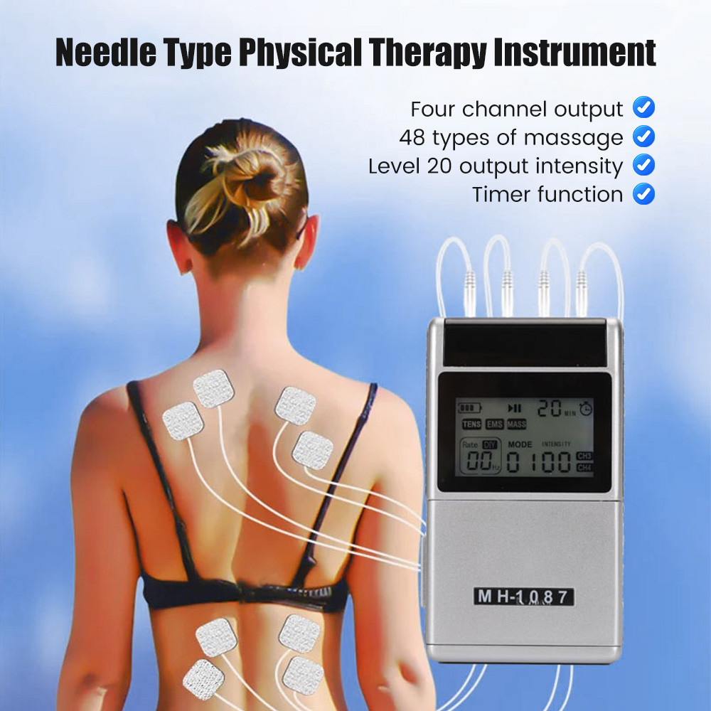 TENS Unit Machine EMS Muscle Stimulator Back Shoulder Joint Pain Relief Muscle Strength Exercise ...