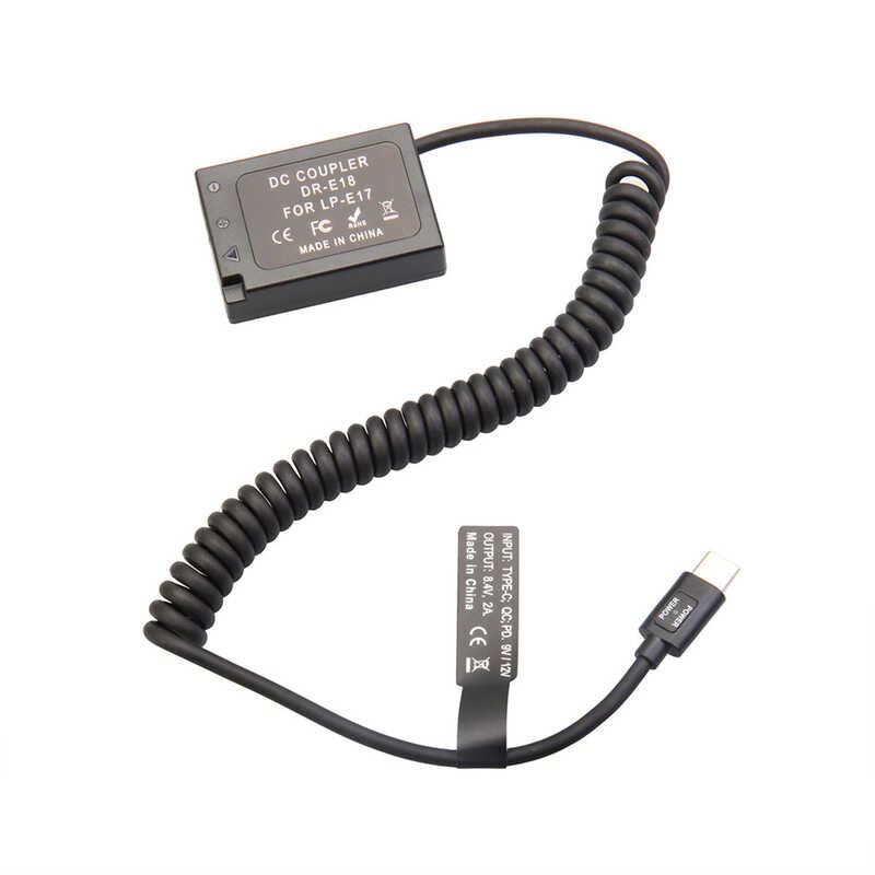 Dummy Lp-E17 Battery + PD Type-C Adapter Cable Para Sa Canon EOS R100 ...