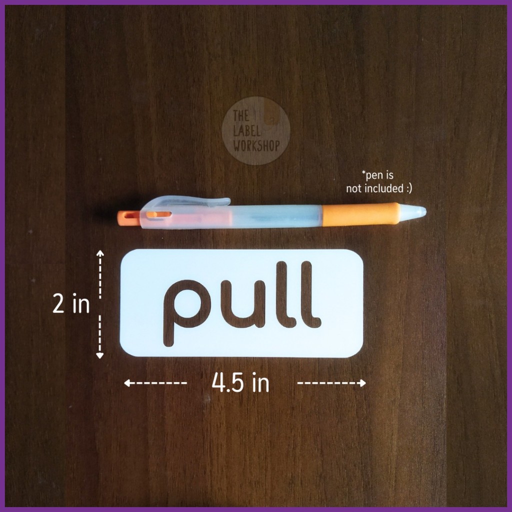 Push Pull Signage Door Sign / door DECAL sticker / push signage / pull ...