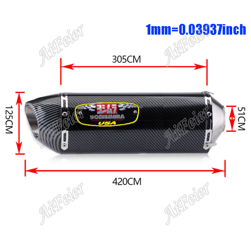 51MM/2" I.D Universal R77 Yoshimura Moto Exhaust Muffler Pipe Exhaust Pipe With DB Killer ...