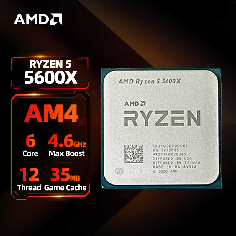 Ryzen AMD 5 5600X Processor 4.6Ghz 6-Core 12-Thread 35Mb Game Cache 7Nm TDP 65W Socket Am4 ...