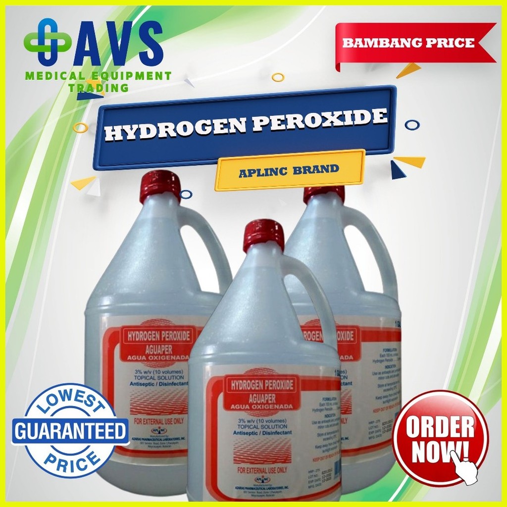 ♂ Hydrogen Peroxide 3%Solution 10Volume Agua Oxinada(Gallon) | Shopee ...
