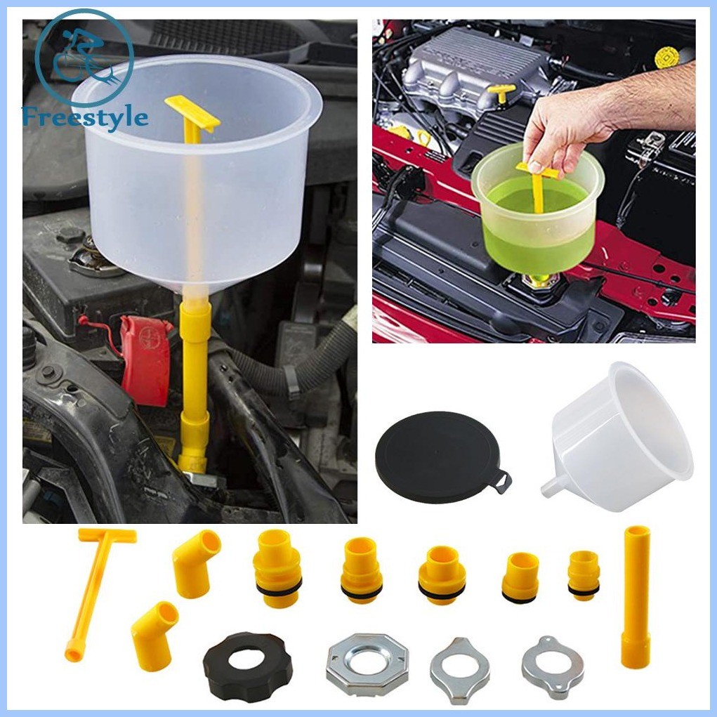 15Pcs Car Radiator Coolant Filling Funnel Kit Spill Proof Auto Coolant ...