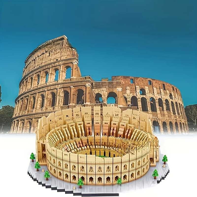 56 1550 Pcs Famous Landmarks Ancient Rome Set - Isipin Ang Mga Kahanga Ng The World Colosseum Bu ...