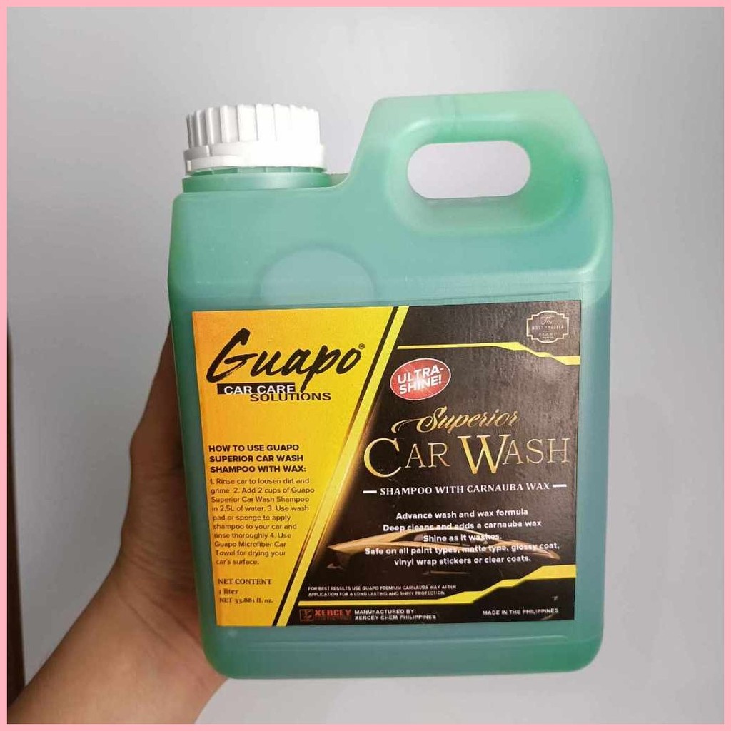 ♒ ∆ ☩ GUAPO CAR CARE SOLUTIONS SHAMPOO WITH CARNAUBA WAX 1 LITER ...