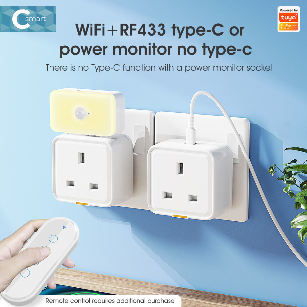 SMATRUL Smart Socket Power Monitor 16a Universal Tuya Wifi Us To Eu Uk ...