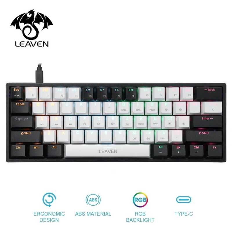 Leaven K620 Mechanical Key 61 Keys Hot-Swappable RGB Backlit Detachable ...