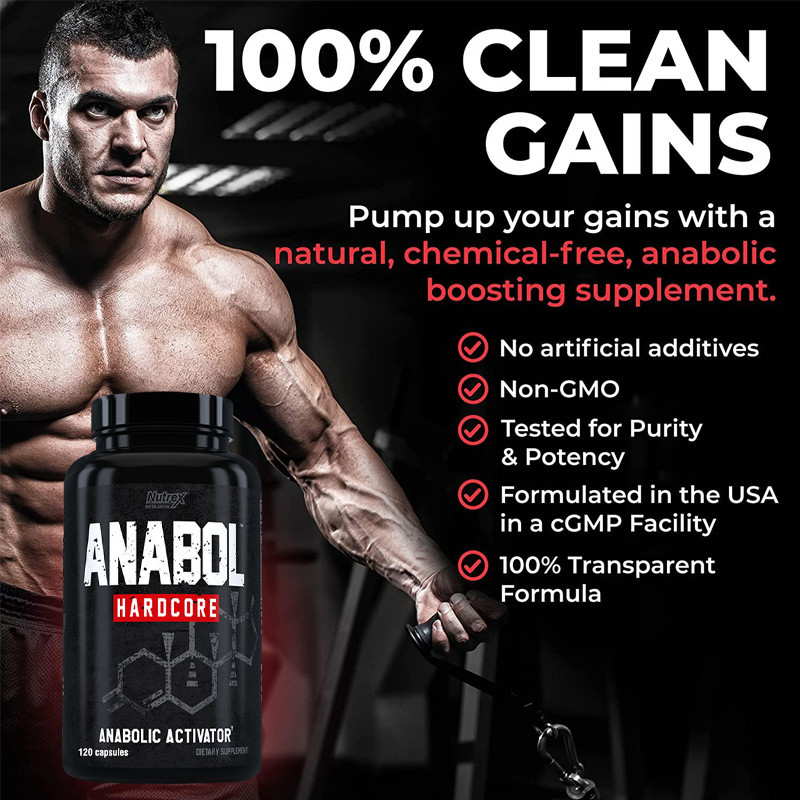 Nutrex Anabol Hardcore Anabolic Supplement - 30/60/120 Vegetarian ...