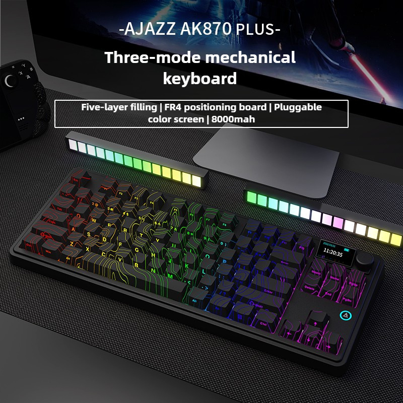 【PH STOCK】AJAZZ AK870 PLUS Wireless Mechanical Keyboard Three Mode ...