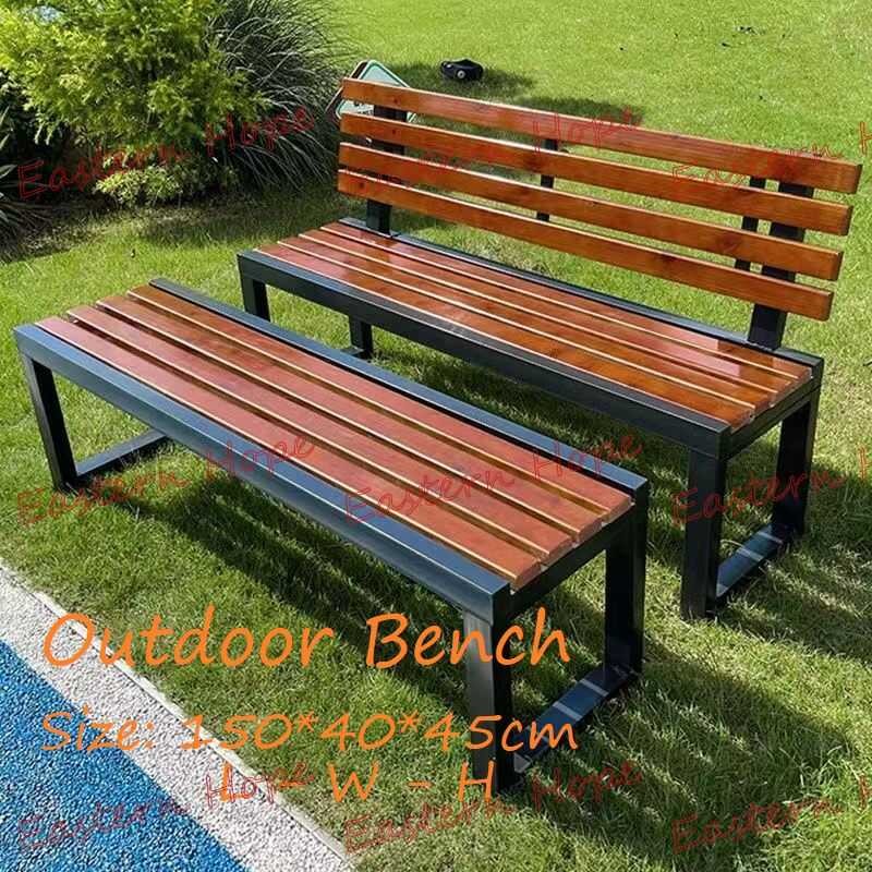 Outdoor Seating Park Bench Metal Frame Outdoor Long Chair Balcony Bench ...