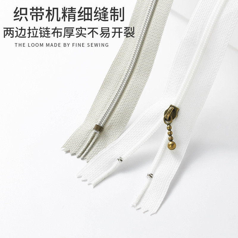 10pcs 15/20/25cm nylon droplet head zipper, handmade DIY bag handbag ...