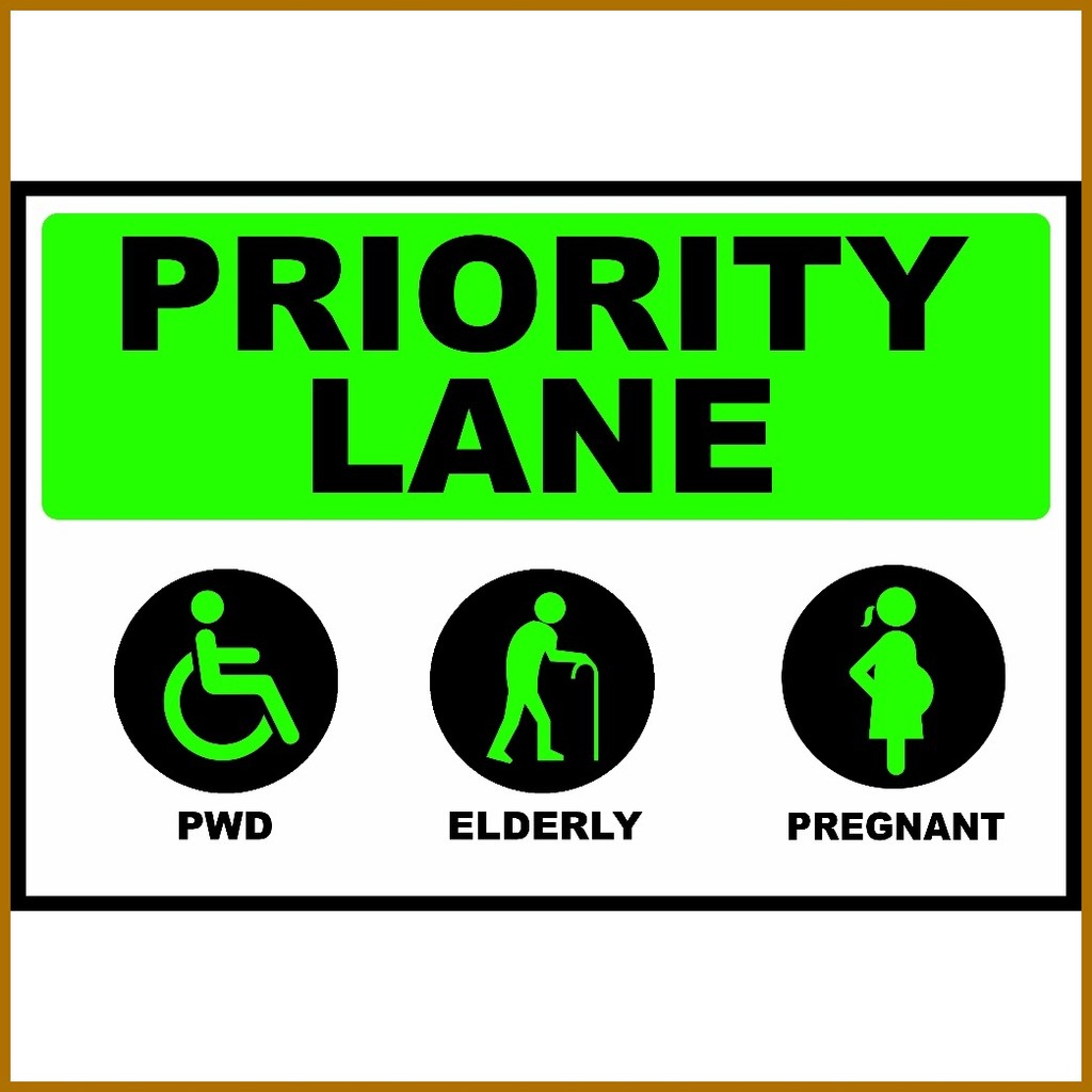 SIGN PRIORITY LANE SIGNAGE PVC TYPE OR PLASTIC LAMINATED WATERPROOF AND ...