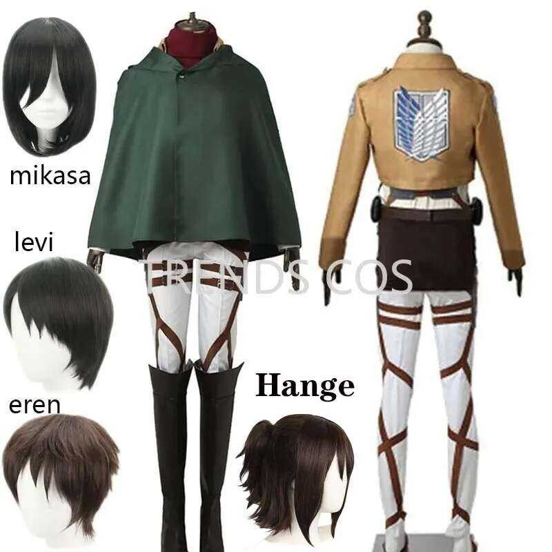 Anime Levi Mikasa Ackerman Eren Jaeger Outfits Hange Zoe Cosplay ...