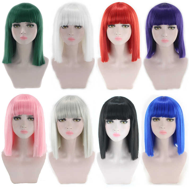 One 70f size fits all short hair with bangs, wig, straight hair with ...