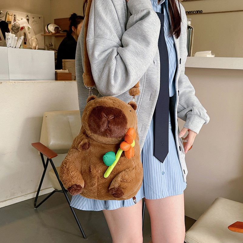 Stuffed Cute Capybara Animal Backpack With Ultra Soft Filling Cotton Pp ...