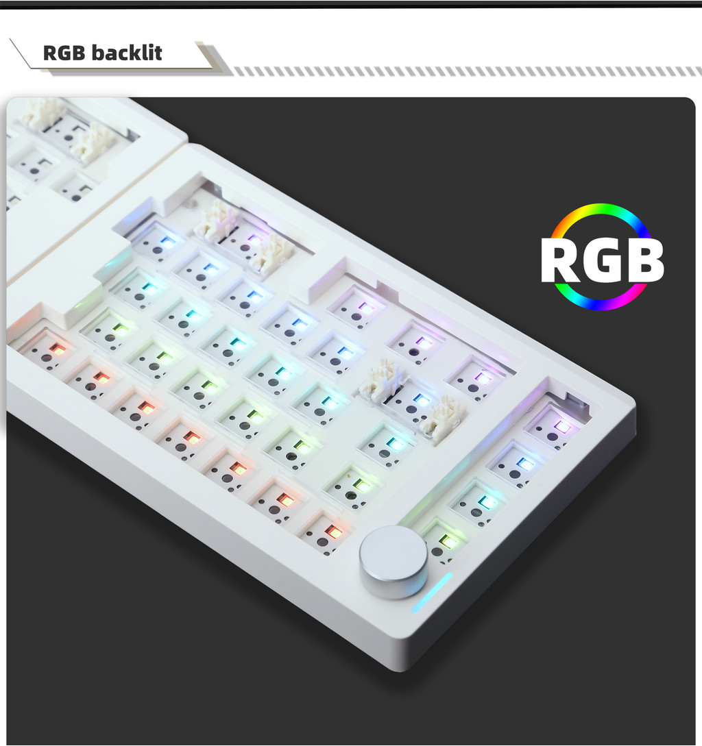 ZUOYA GMK70 Magnetic Split Type Mechanical Keyboard Kit 3mode BT/2.4G ...