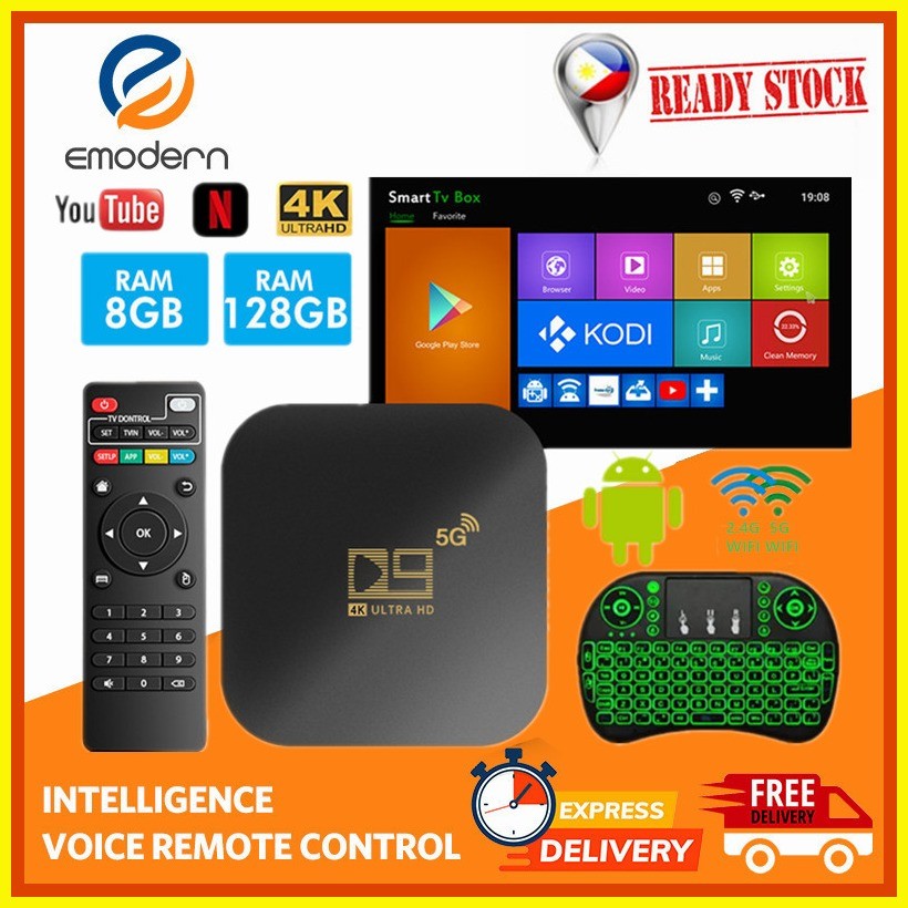 ⊙ ⭐ Smart TV Box D9 Android 10.0 Tv Box 4K 5G Quad Core 16GB 256GB ...