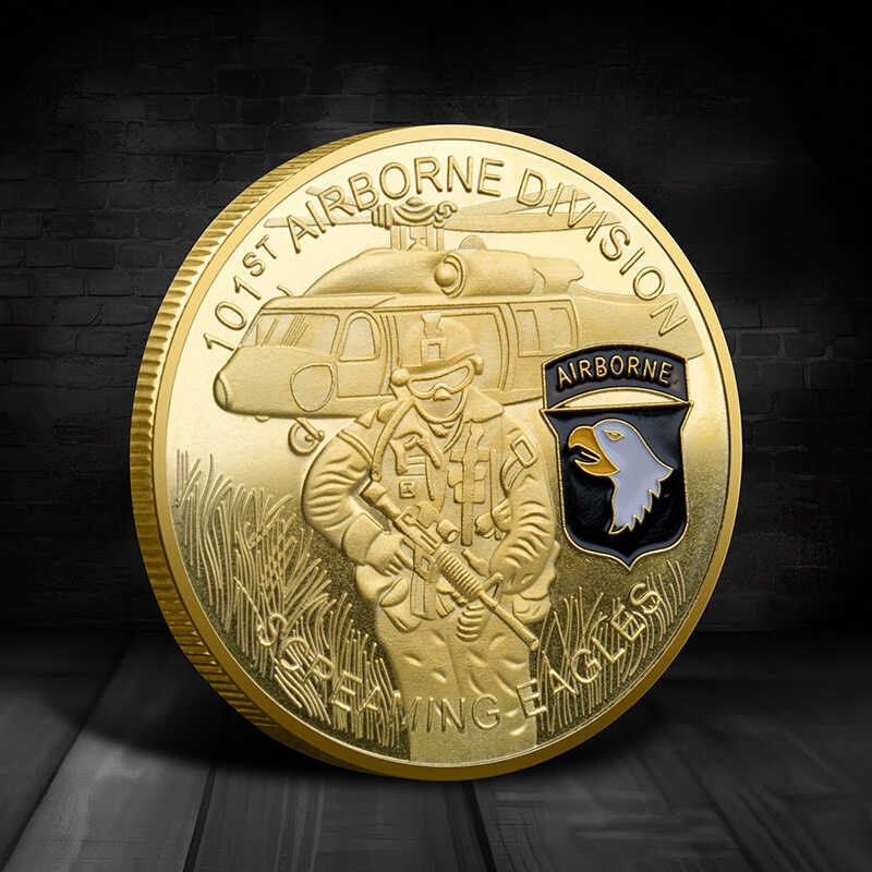 US 101St Airborne Division Sniper Gold Plated Commemorative Coin ...
