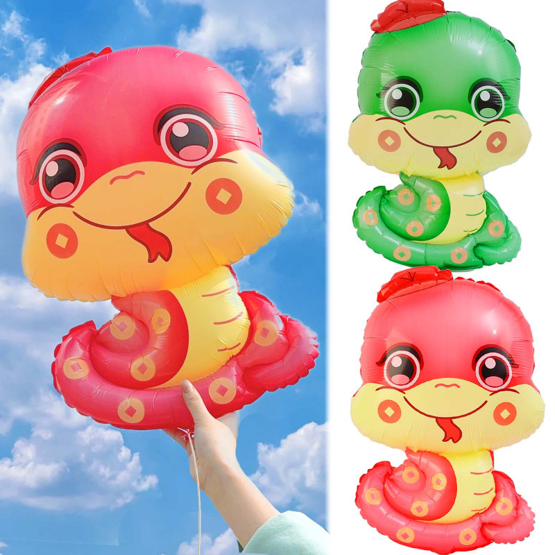 2025 New Year Large Aluminum Foil Balloon - 3D Zodiac Snake Shaped ...