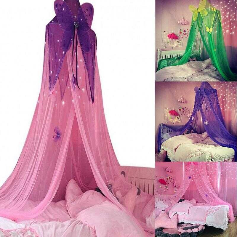 Pink Romantic Round Mosquito Lace Net For Hung Bed Dome Tents Baby ...