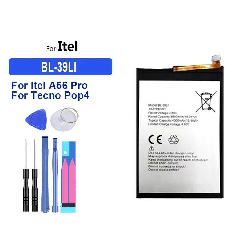 4000Mah 3 61 Replacement New Bl-39Li Battery For Itel A56 A56pro Tecno ...