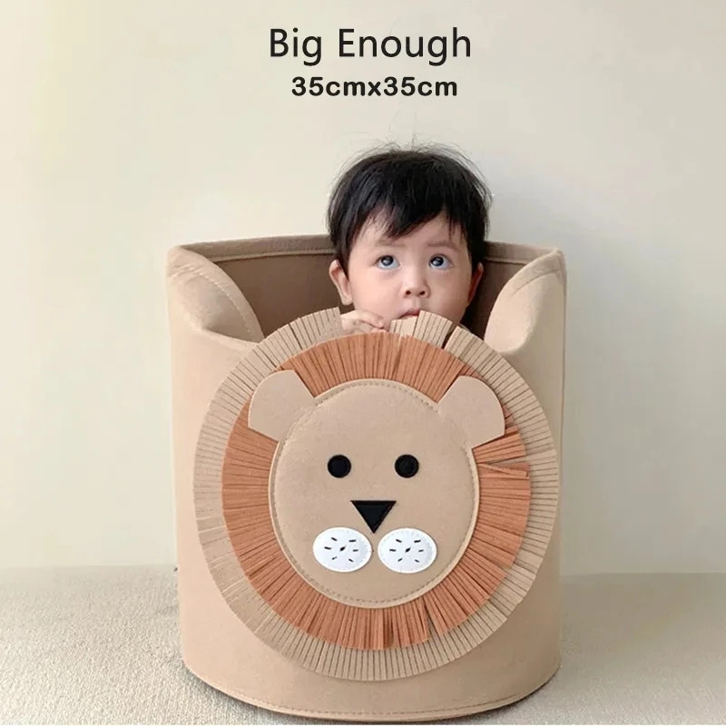 35*35CM Toy Storage Box Felt Storage Bucket Animal Shape Storage Box ...