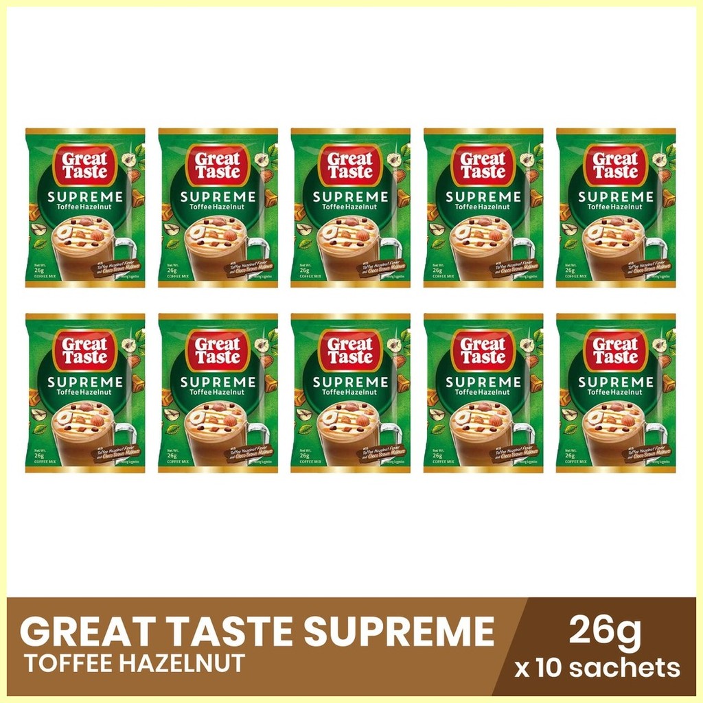 ๑ ♞,♘,♙GREAT TASTE Supreme Toffee Hazelnut 26g x 10 sachets | Shopee ...