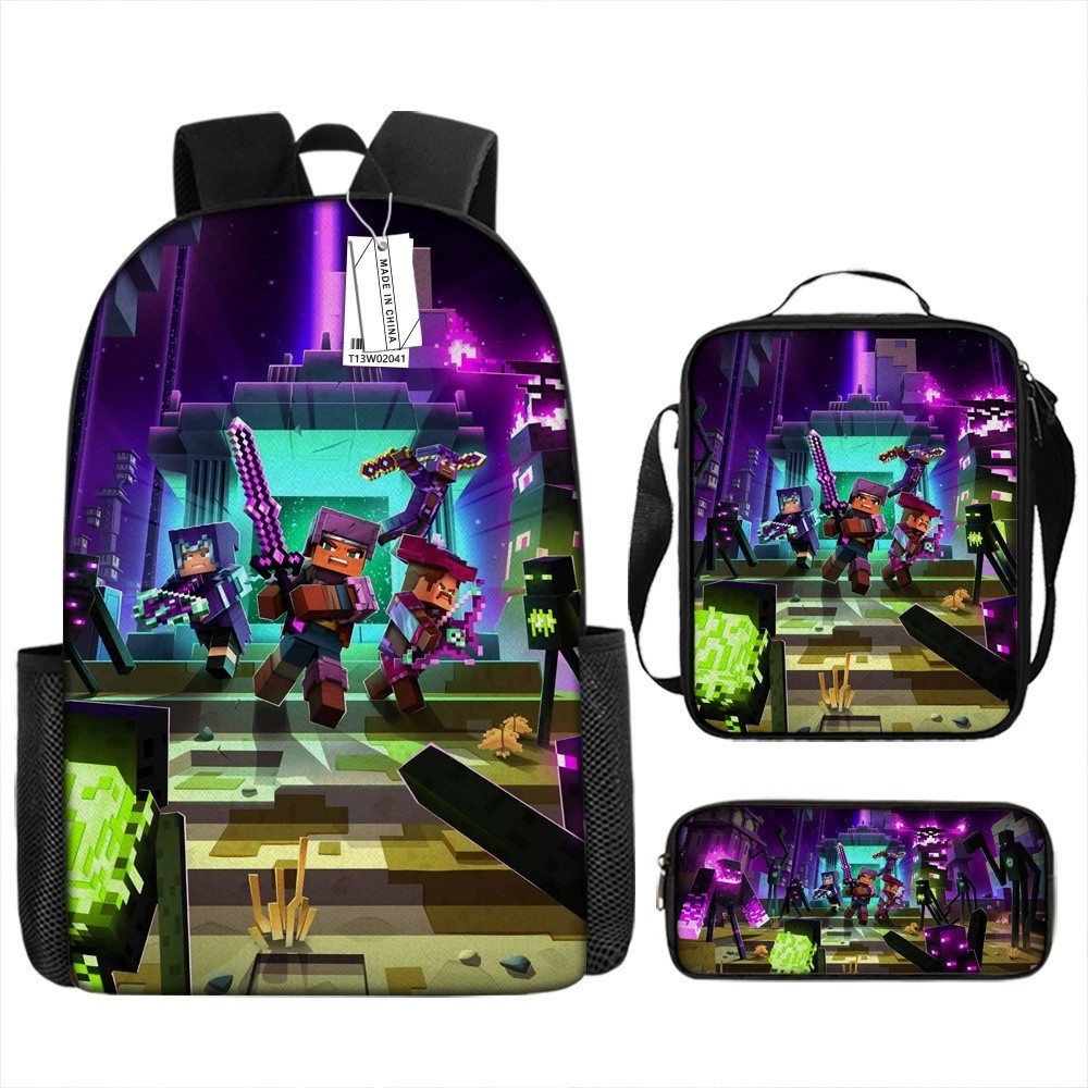 Crash Bandicoot Backpack 3-piece Set - Girl/Boy anime student backpack ...