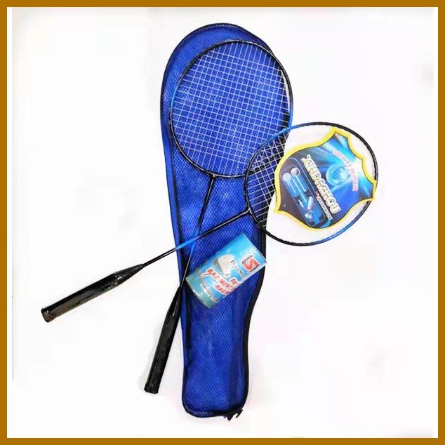 Double badminton rocket with Shuttlecock full set Badminton | Shopee ...