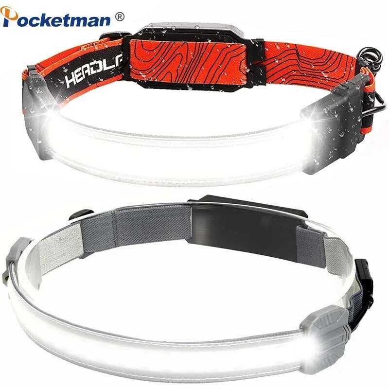 Function Multi Sensor Headlamp Powerful COB LED Headlamp High Lumen Headlight Waterproof Head ...