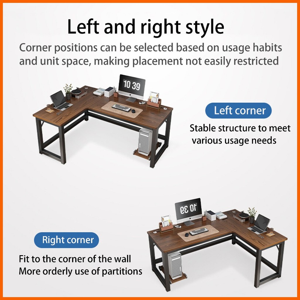 ∣ Corner Desk Office Table L Shape Left and Right Computer desk Study ...
