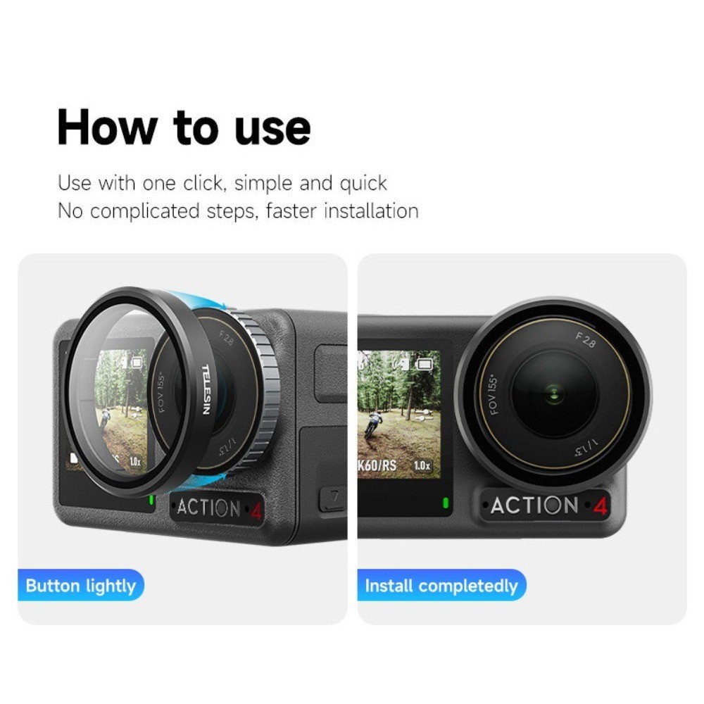 For DJI Action 5 Pro/4/3 ND8 ND16 ND32 ND CPL Filter Lens Aluminium ...