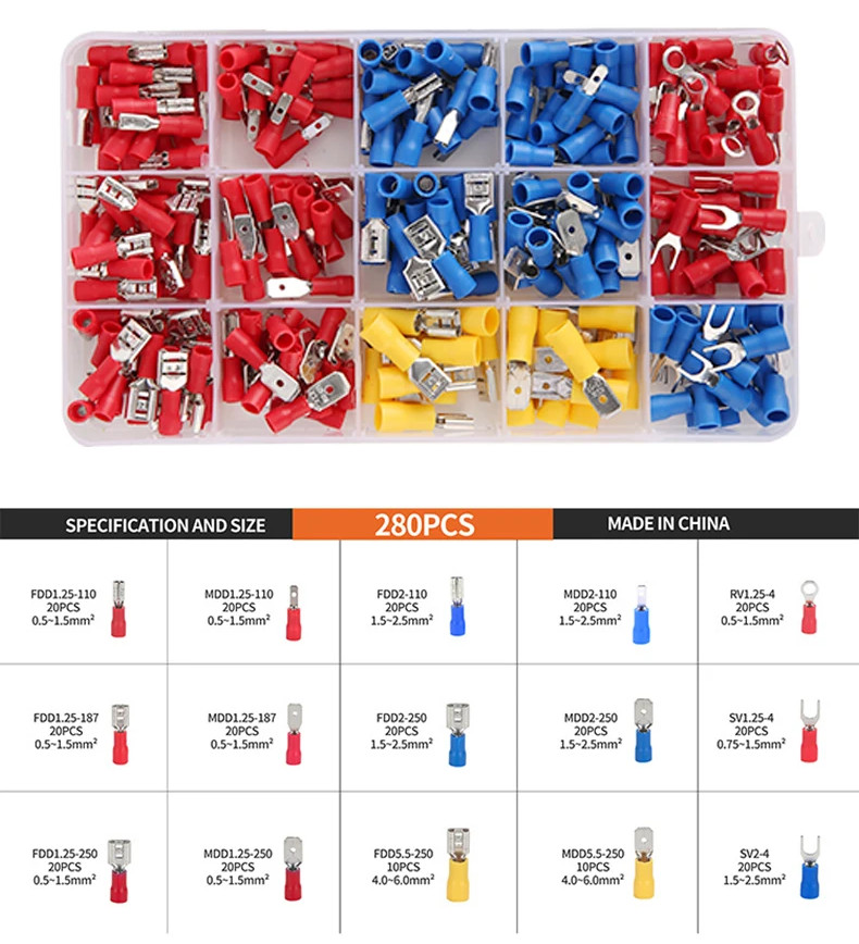 Connector Terminal Crimp Terminals Set Kit Electrical Wire Assorted ...