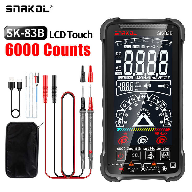 Smart SK83B Digital Multimeter Touch 6000 Counts Multimetro Test ...