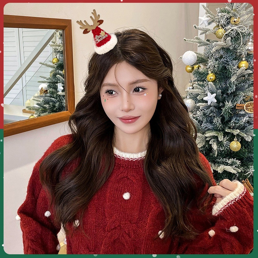 Christmas Cute Red Hat Hairpin Women's Holiday Party Dress Up Mini ...