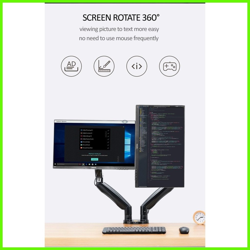 § North Bayou Nb F195A 3-12Kg Aluminum 22-32\ Dual Computer Screen ...