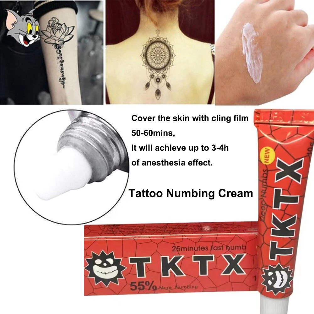 TKTX Tattoo Cream Numbing Popical Pnesthetic Paser Safe Fast Painless ...