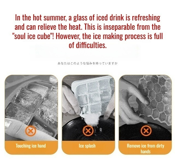 Ice Maker Ice Grid Maker Ice Cube Making Ice Cube Moulds Ice Creamer One-click Mold Removal Ice ...