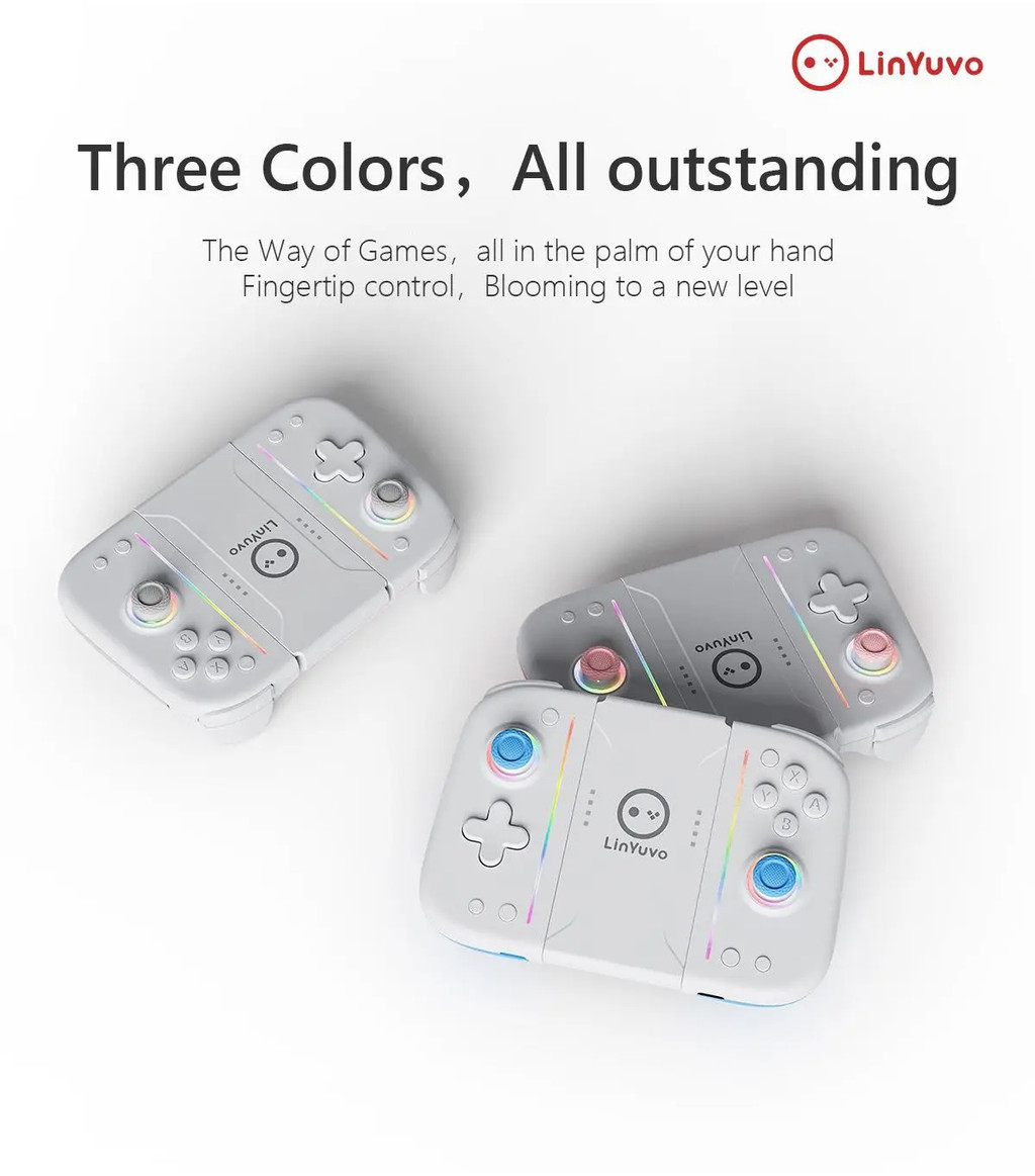 LinYuvo KS52 RGB Wireless Gamepad Game Controller with Wake-Up Function and Nintendo Switch/Lite ...