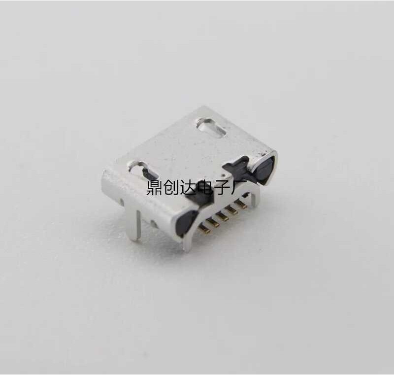 MicroUSB female socket 5P-B type - horn roll straight edge with column ...