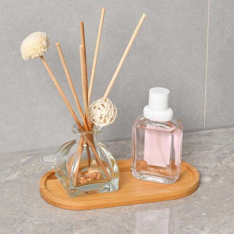 Shape Oval Bamboo Wood Saucer Mini Plant wer Stand Favor Pot Tray ...