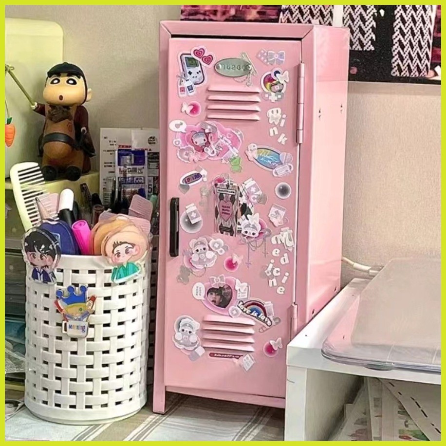 Cute Mini Locker with FREE lock Hut Storage Cabinet Storage Box Student ...