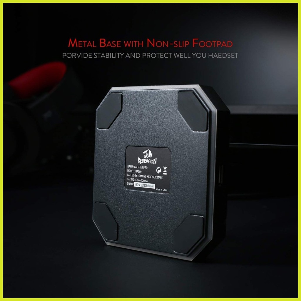 ☢ Redragon Ha300 Scepter Pro Headset Stand RGB Backlit Gaming Headphone ...