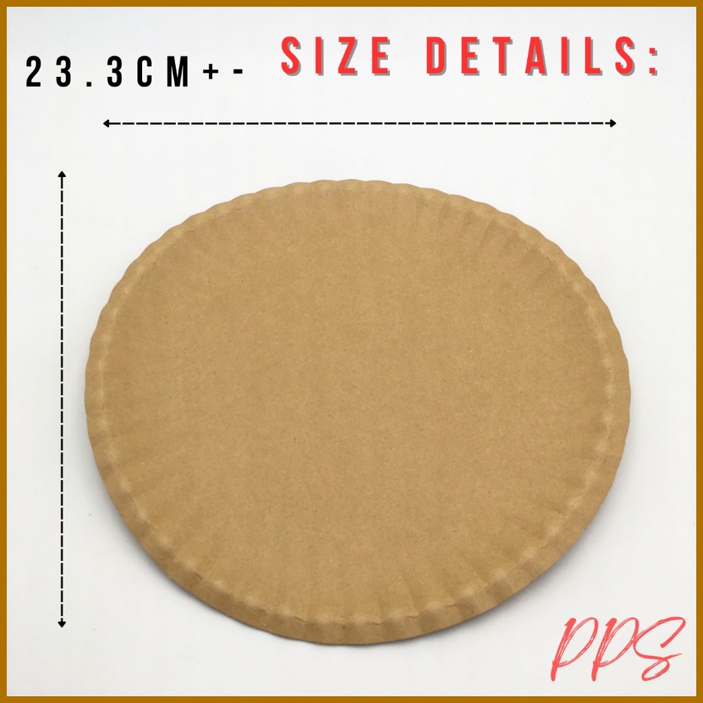 Round Kraft Paper Plate-30pcs | Shopee Philippines