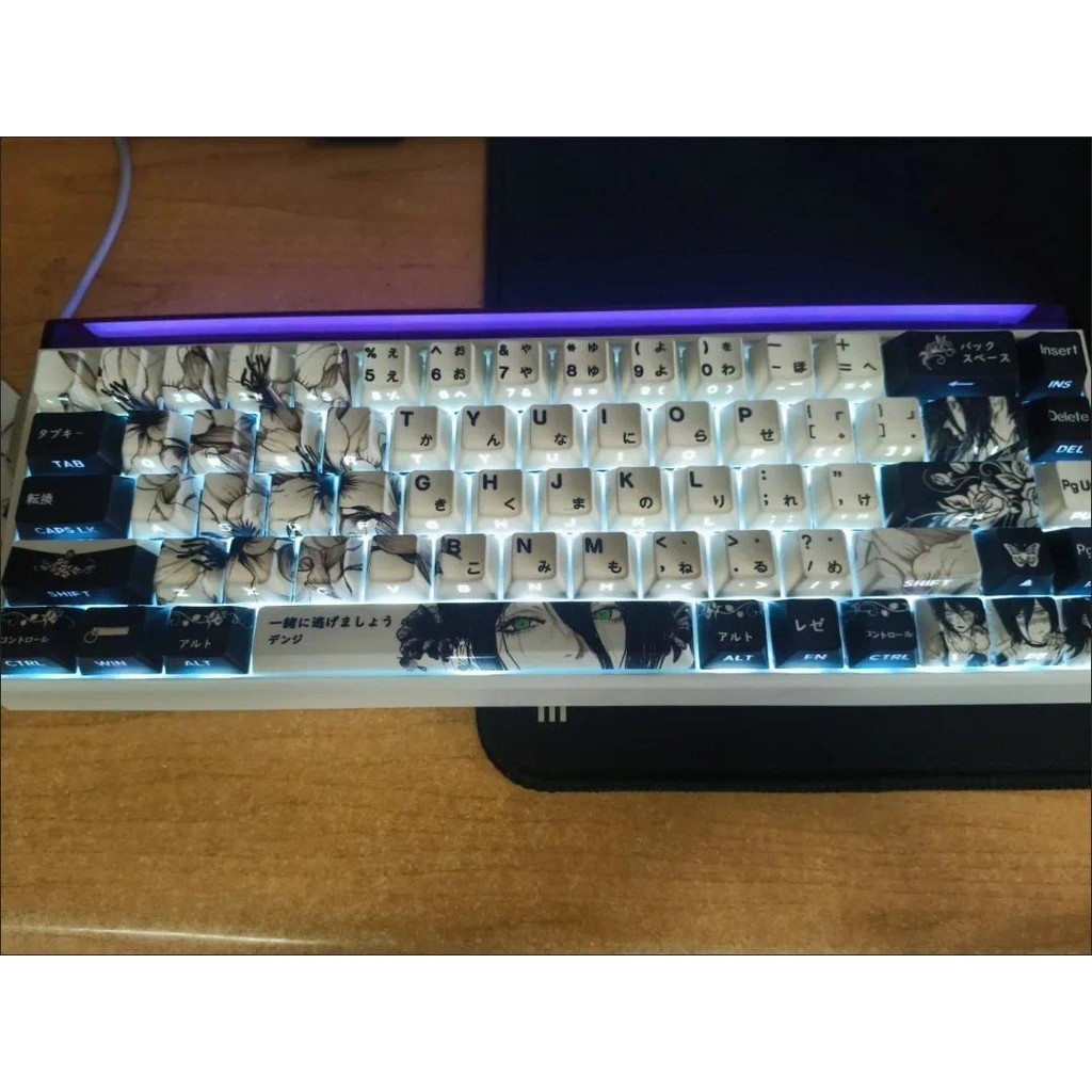 Reze Keycap 82/130 Keys Cherry Profile PBT Letter Side-printed LED ...