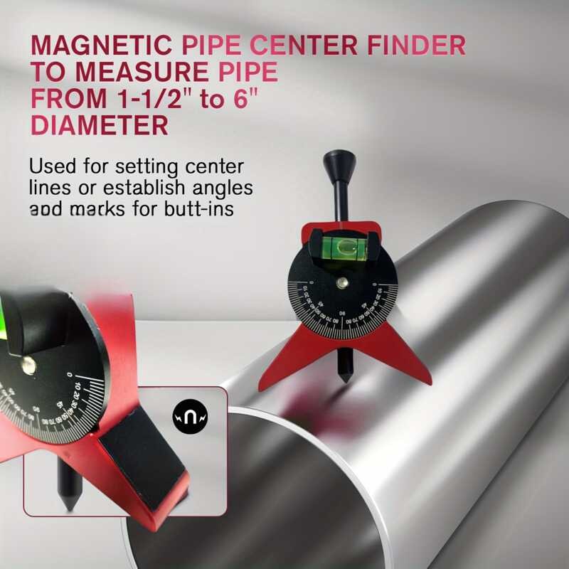Dial w/Adjustable Bubble Protractor Center Finder Pipefitter w/Magnetic ...