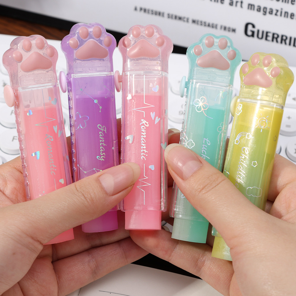 Cat Paw Traceless Writing Drawing Eraser - Kawaii Push Pull Correction ...